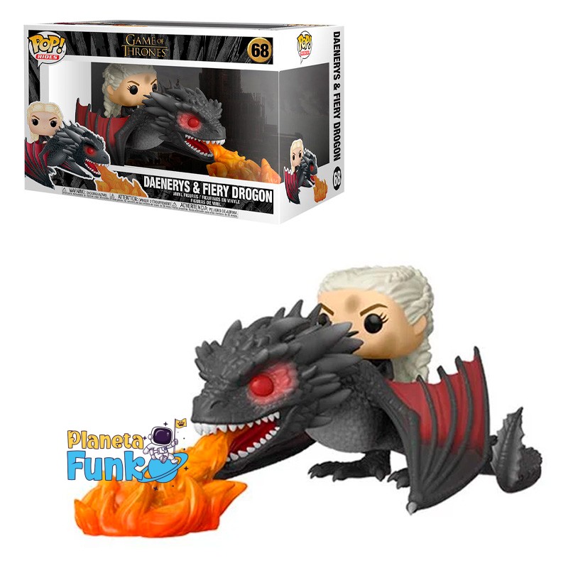 Funko Pop! Rides Game of Thrones- Daenerys Fiery Drogon 68 - Planeta Funko